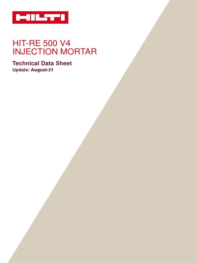 Technical Data Sheet For HIT RE 500 V4 Injectable Mortar in Concrete Technical Information ASSET ...