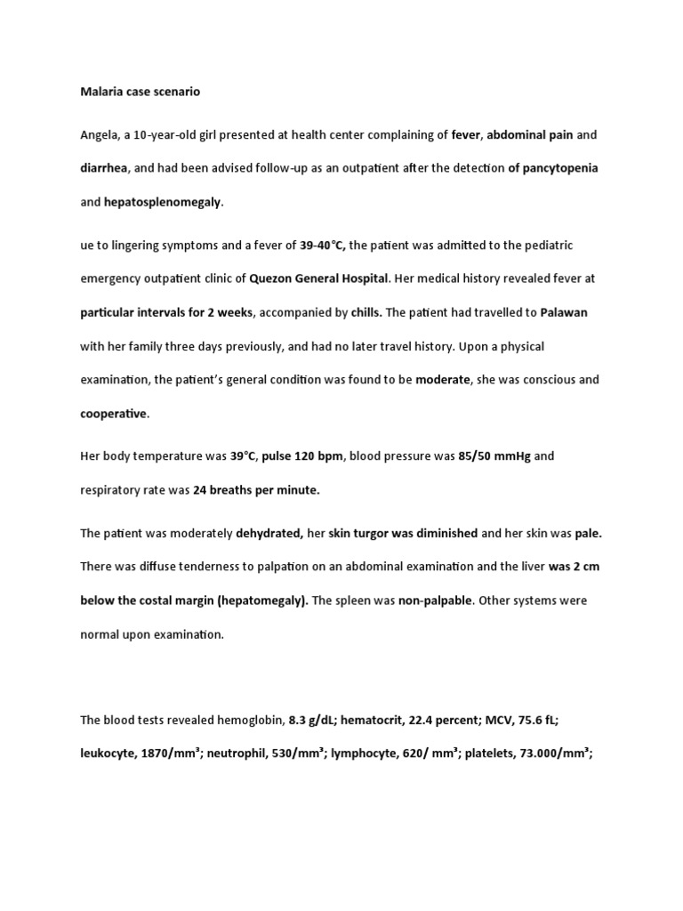 OPD Case Scenario Malaria | PDF