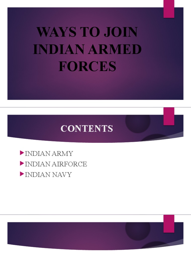 Ways To Join Indian Armed Forces | PDF | Military | Military Organization