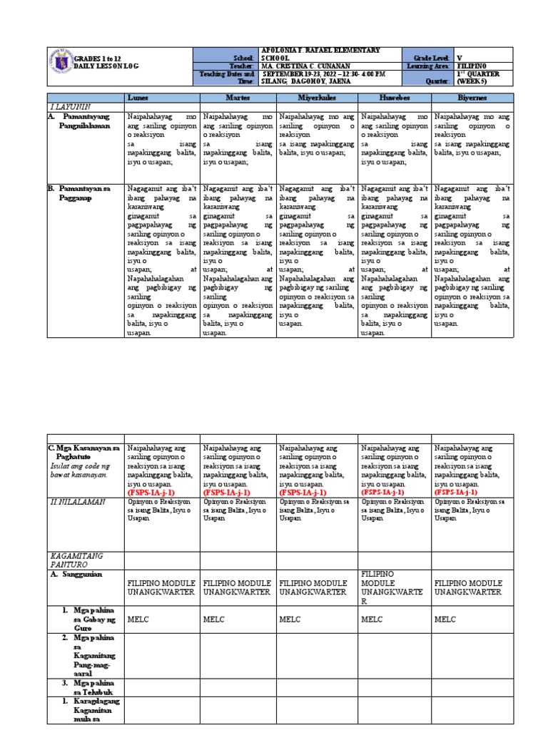 Filipino 4 Q1 W5 Matatag Deped Memorandum Dm Phd 2020 Electoral Map