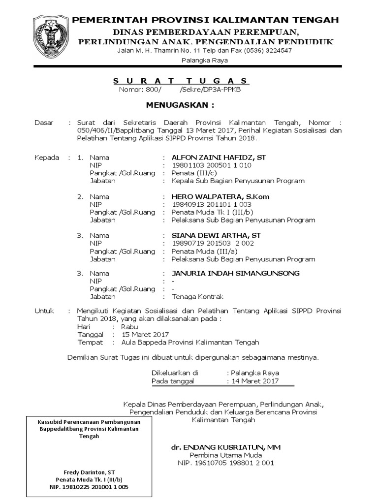 Surat Tugas Perc - Prog | PDF Surat Tugas Perc - Prog | PDF