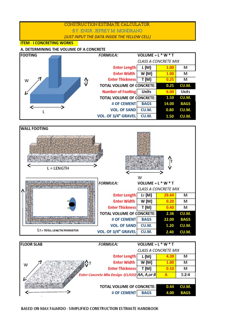 Max Fajardo Construction Estimate Guide | PDF | Concrete | Stairs