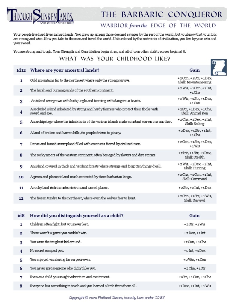 The Barbaric Conqueror Playbook For Through Sunken Lands | PDF