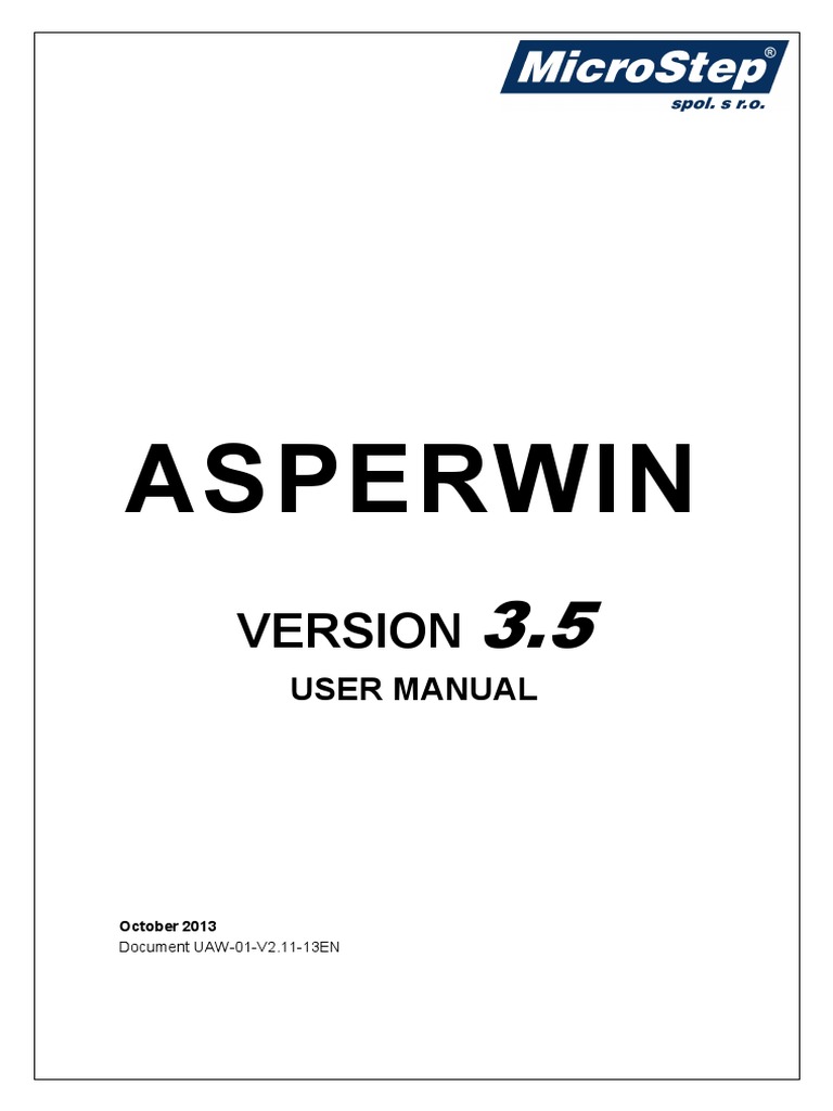 Asperwin 3.5 User Manual Overview | PDF | Computing