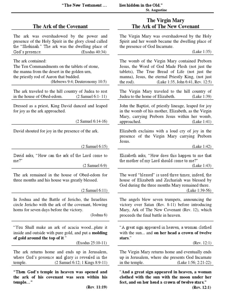 Mary Ark of The New Covenant | PDF | Ark Of The Covenant | Books Of Samuel
