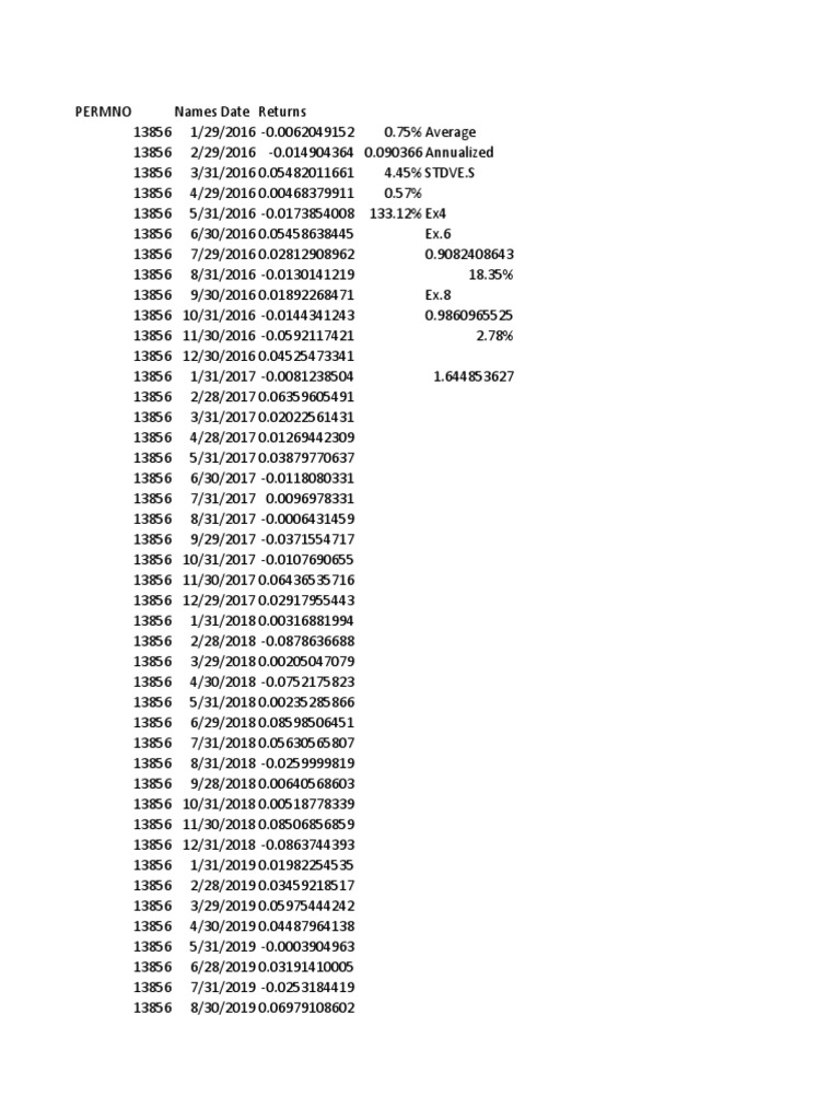 T-Stat Exercises | PDF
