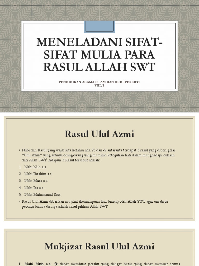 2 Meneladani Sifat-Sifat Mulia para Rasul Allah SWT | PDF