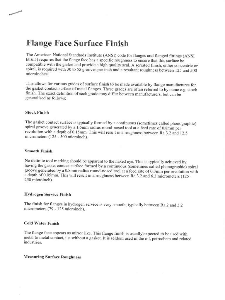 Flange Surface | PDF