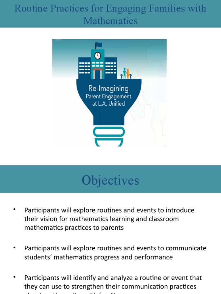 Engaging Families in Math Learning | PDF | Teaching Method | National ...