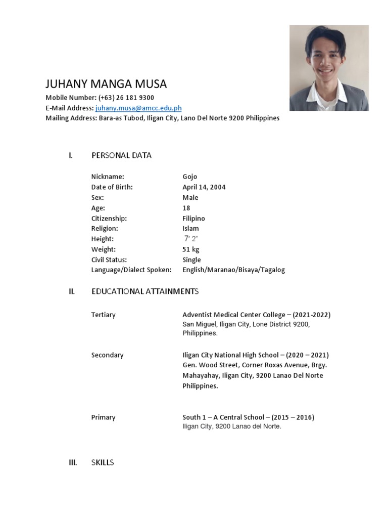 Resume - MOCK JOB INTERVIEW - 12 MATTHEW | PDF | Cognition | Philippines