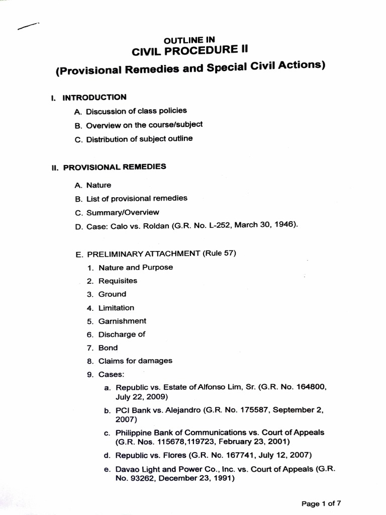 Provisional Remedies in Civil Procedure II | PDF | Foreclosure ...