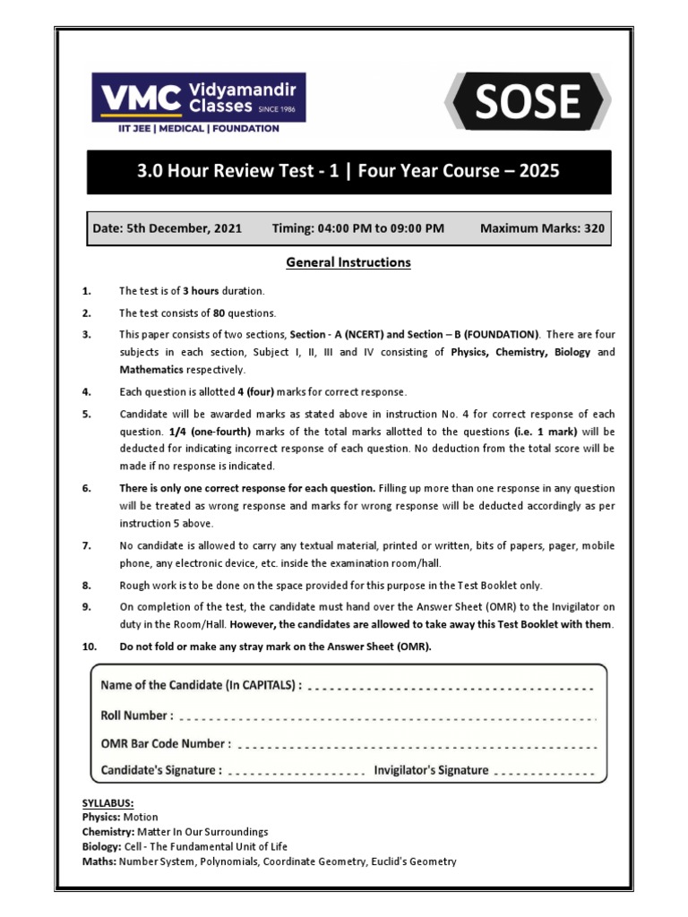 VMC - SOSE IX HRT - 1 (Question Paper) | PDF | Rational Number | Cell ...