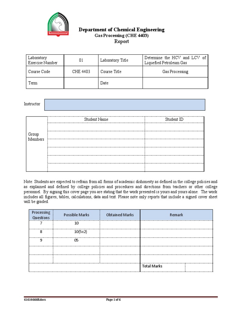 Determine HCV & LCV of LPG Report | PDF | Gases | Liquefied Petroleum Gas