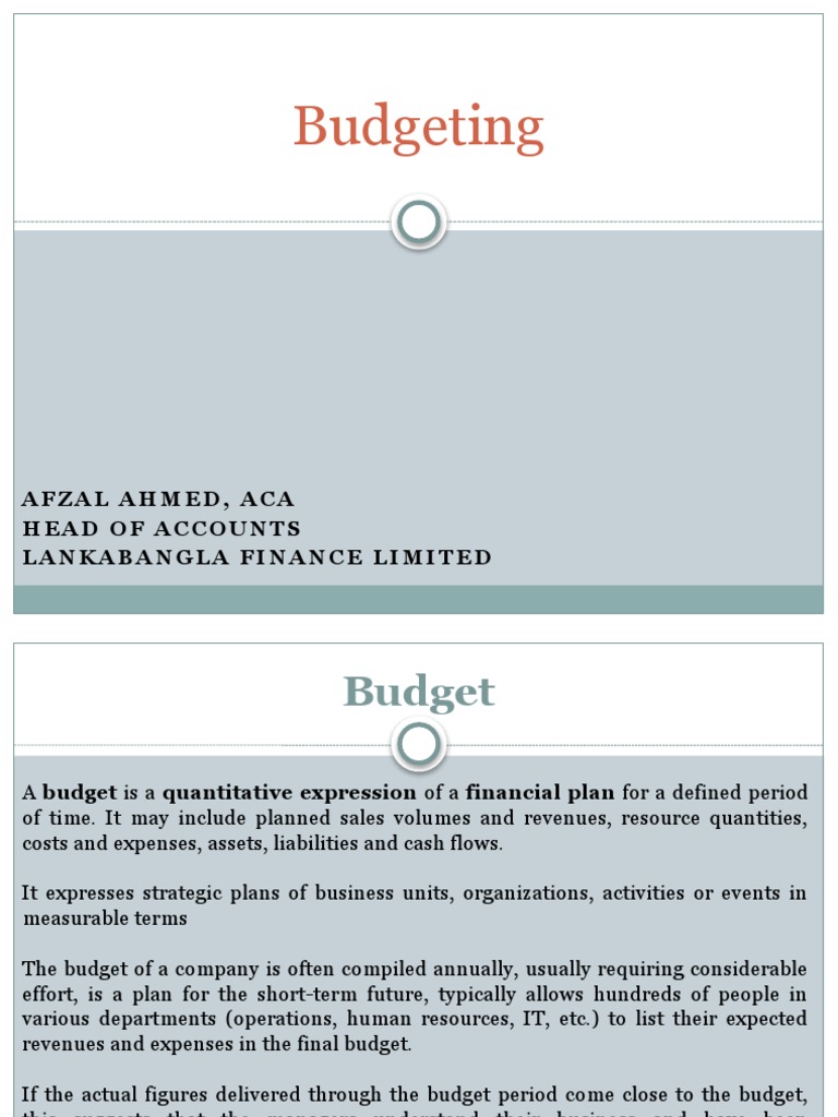 Lecture 5-6 Budgeting | Download Free PDF | Budget | Inventory