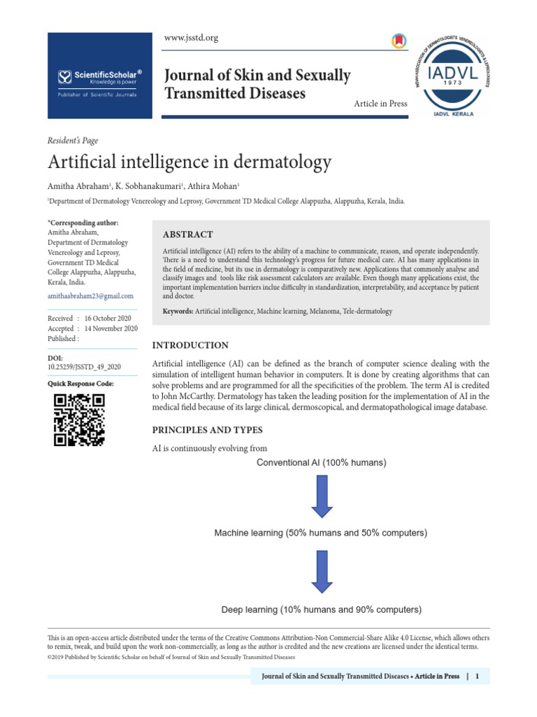 Artificial Intelligence in Dermatology | PDF | Artificial Intelligence ...