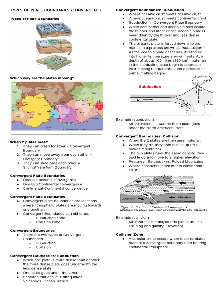 Types of Plate Boundaries Convergent | PDF | Plate Tectonics | Geological Processes
