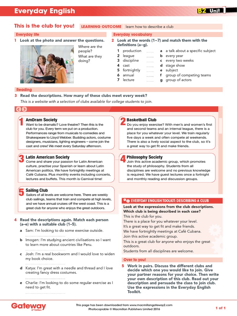 B2 UNIT 1 Everyday English | PDF | Latin