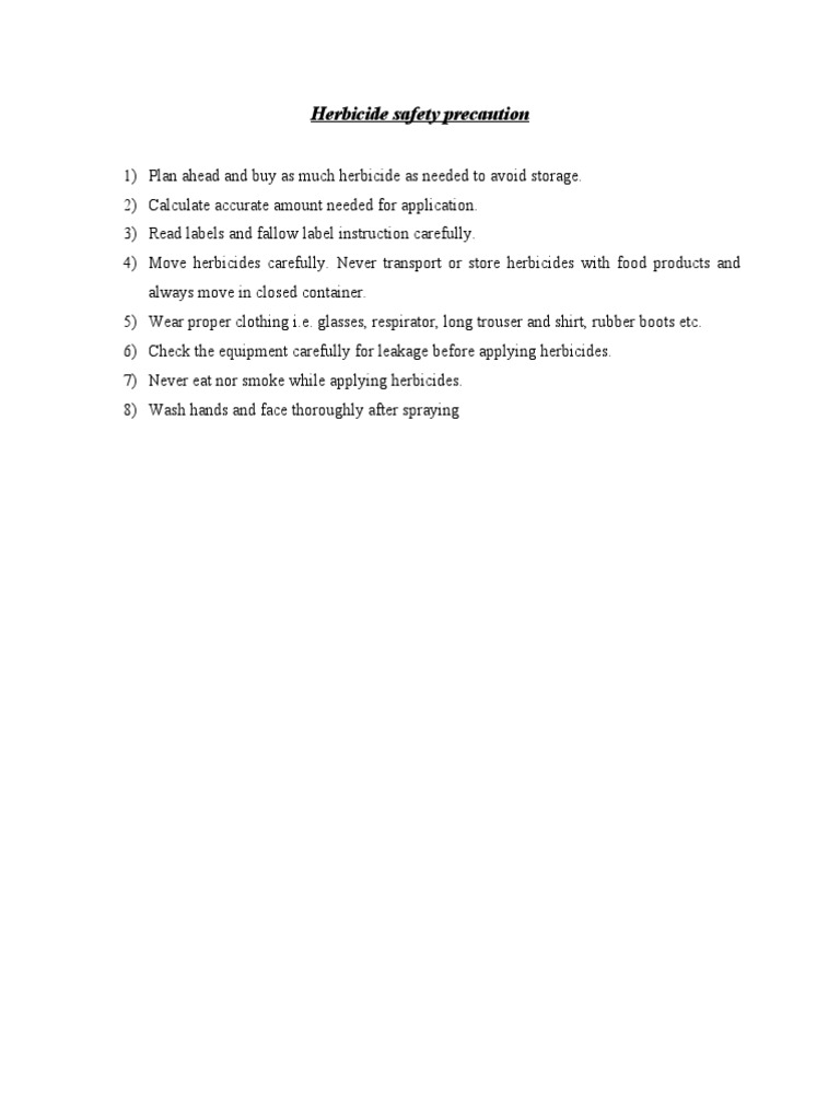 1 Herbicide Safety Precaution | PDF