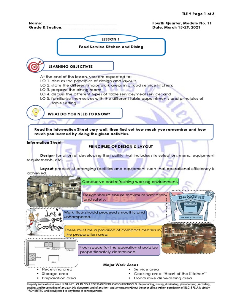 Food Service Layout | PDF | Tableware | Cooking