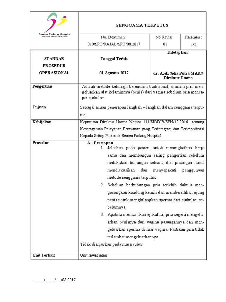 010 Spo Senggama Terputus | PDF