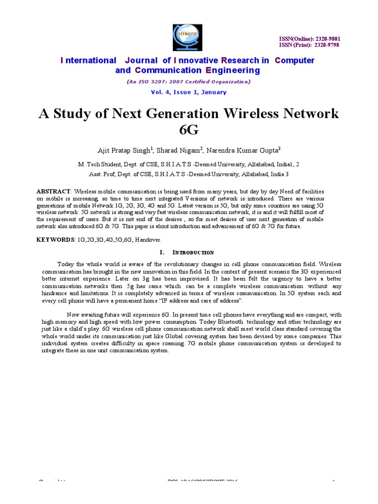 Next Generation Wireless Network 6G | PDF | Computer Network | Telecommunications