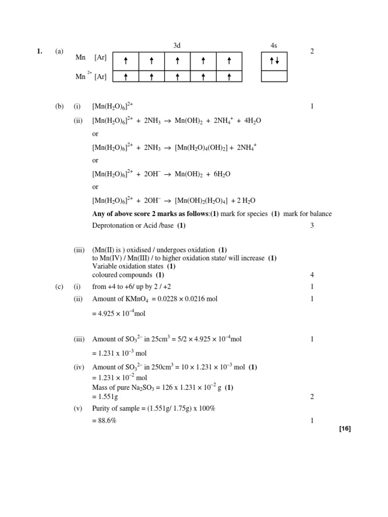 Chem Unit 5 Transition Metals Answers Pdf Ligand Redox