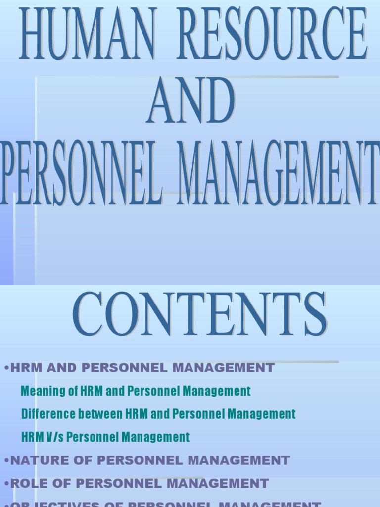HRM vs Personnel Management Explained | PDF | Human Resource Management ...