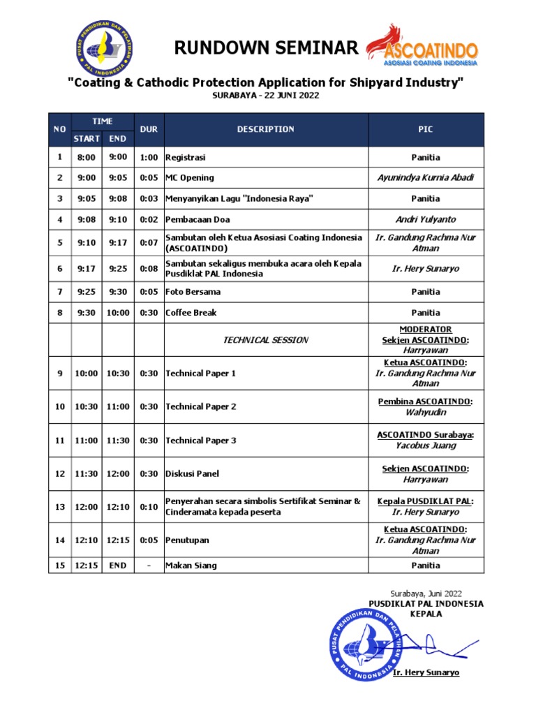 Rundown Seminar Ascoatindo | PDF