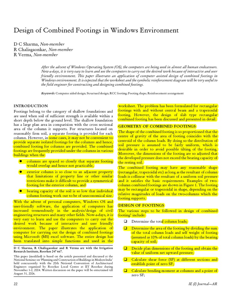 Combined Footings Design in Windows | PDF | Software | Column