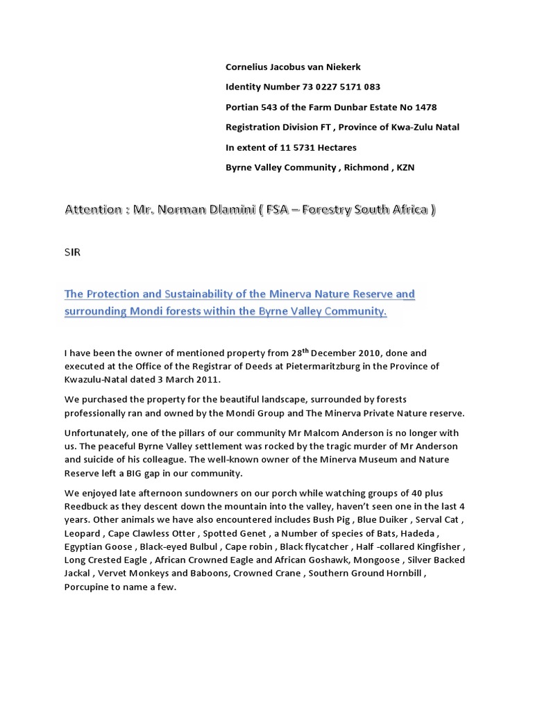 The Protection and Sustainability of The Minerva Nature Reserve and ...