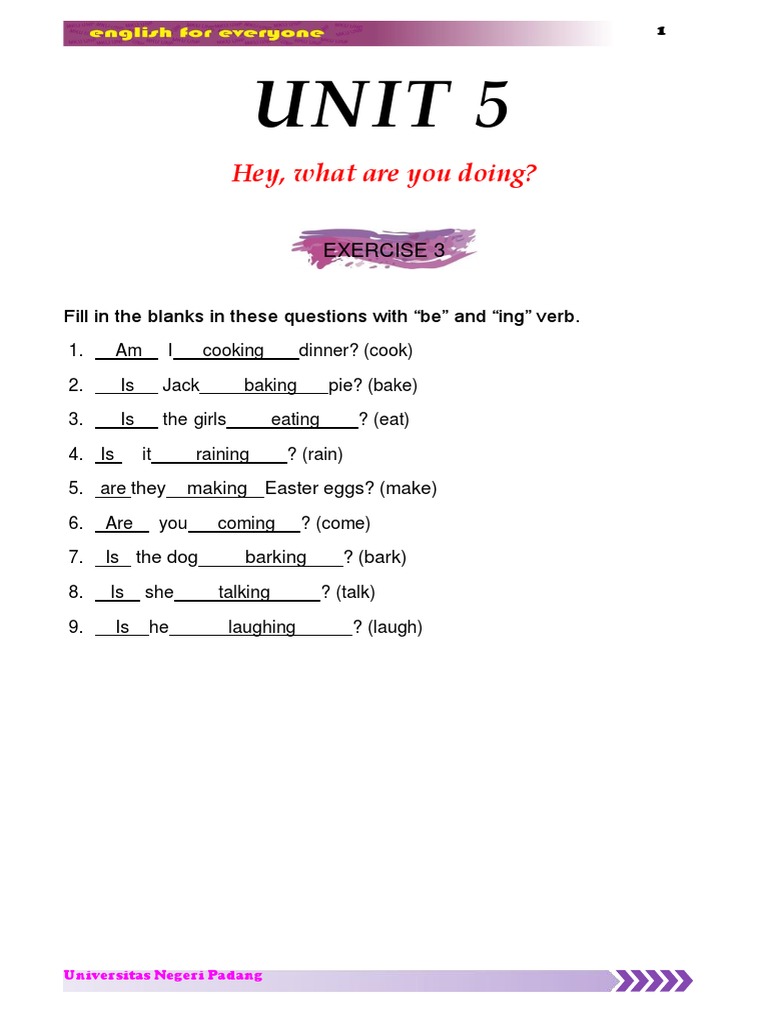 Latihan UNIT 5 B | PDF