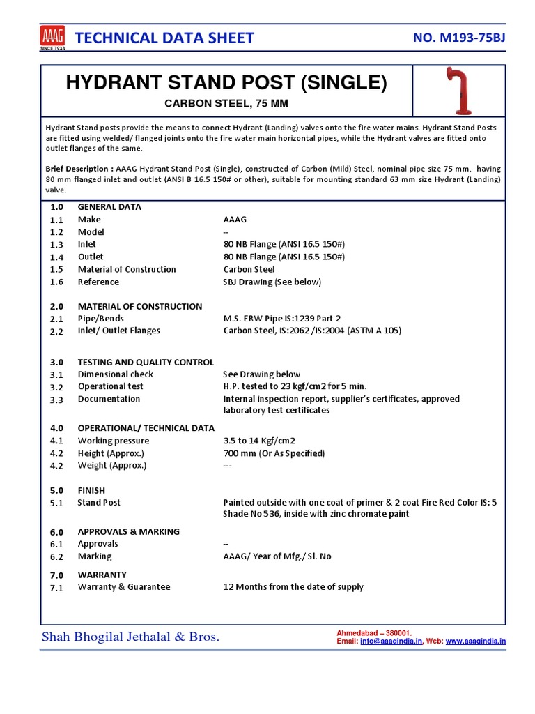 Single Headed Hydrant With Post | PDF | Pipe (Fluid Conveyance) | Valve