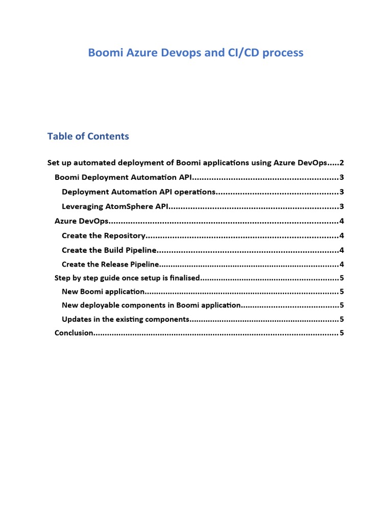 Boomi Azure Devops And Cicd Process Automation Pdf Software