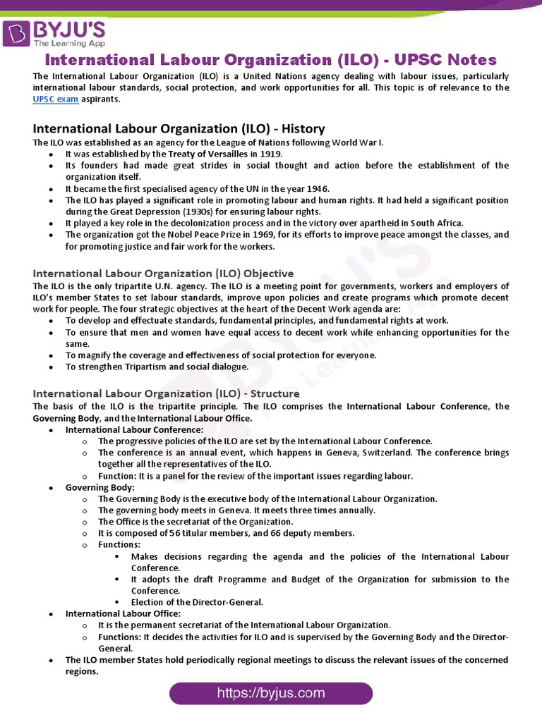International Labour Organization | PDF | International Labour ...