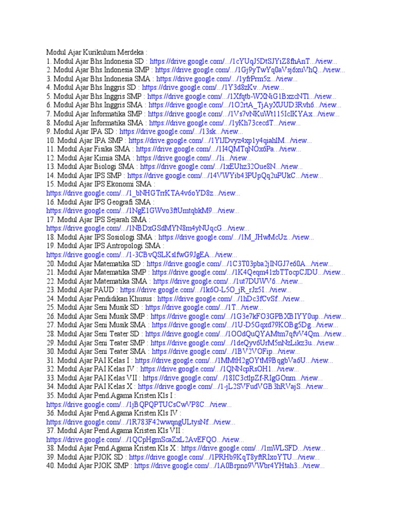 Comprehensive collection of teaching modules for the Curriculum Merdeka ...