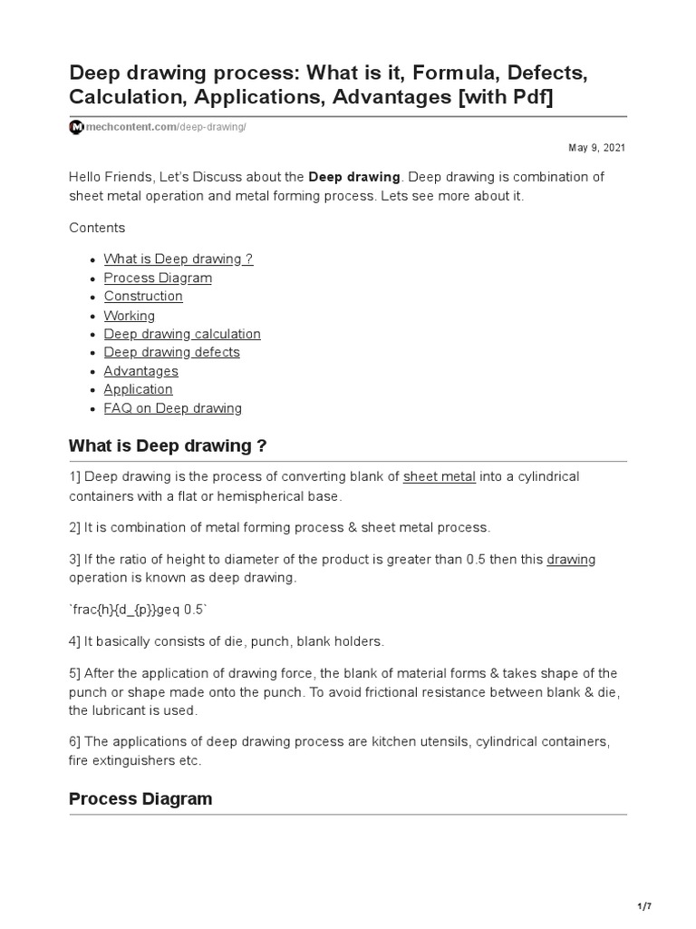 mechcontent.com-Deep drawing process What is it Formula Defects ...