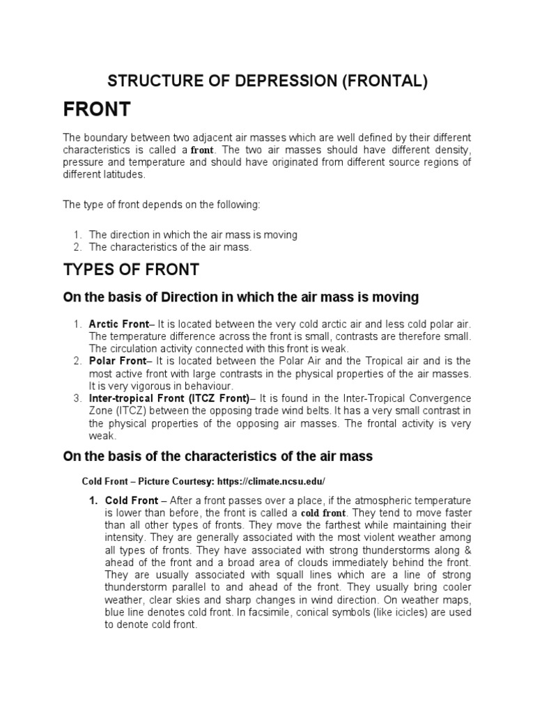 Topic 22 - Structure of Depression (Frontal Depression) | PDF | Applied ...