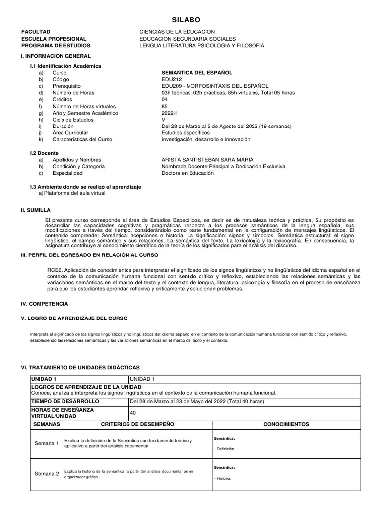 Semántica del Español: Significados y Relaciones | PDF | Lingüística ...