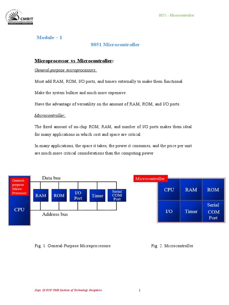 Module - 1 | PDF | Microcontroller | Central Processing Unit