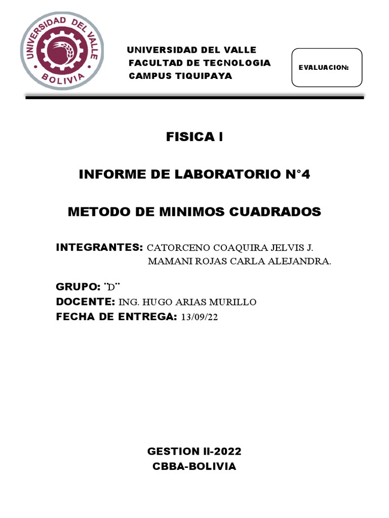 Informe 4 Semi Acabado | PDF | Mínimos cuadrados | Regresión lineal