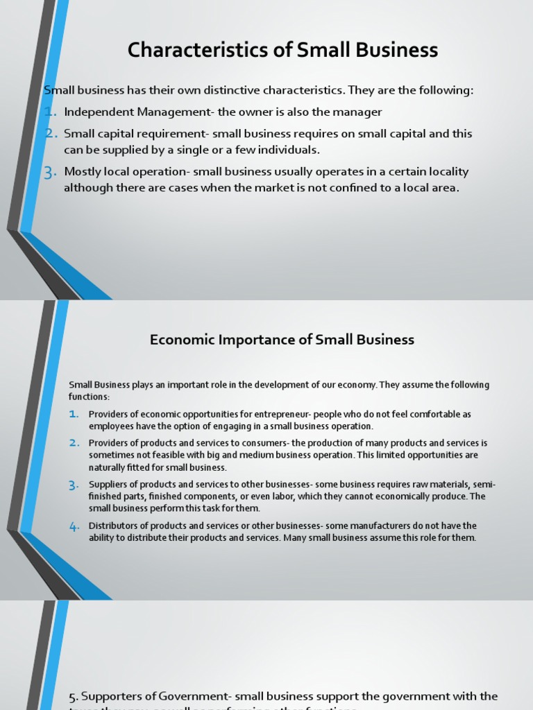 Key Characteristics of Small Businesses | PDF | Labour Economics ...