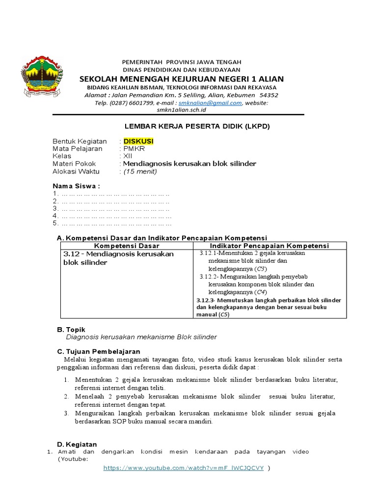 LKPD DIAGNOSIS Blok Silinder | PDF