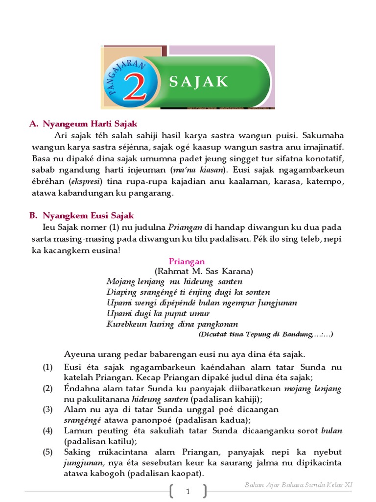 Pangajaran 2 SAJAK | PDF
