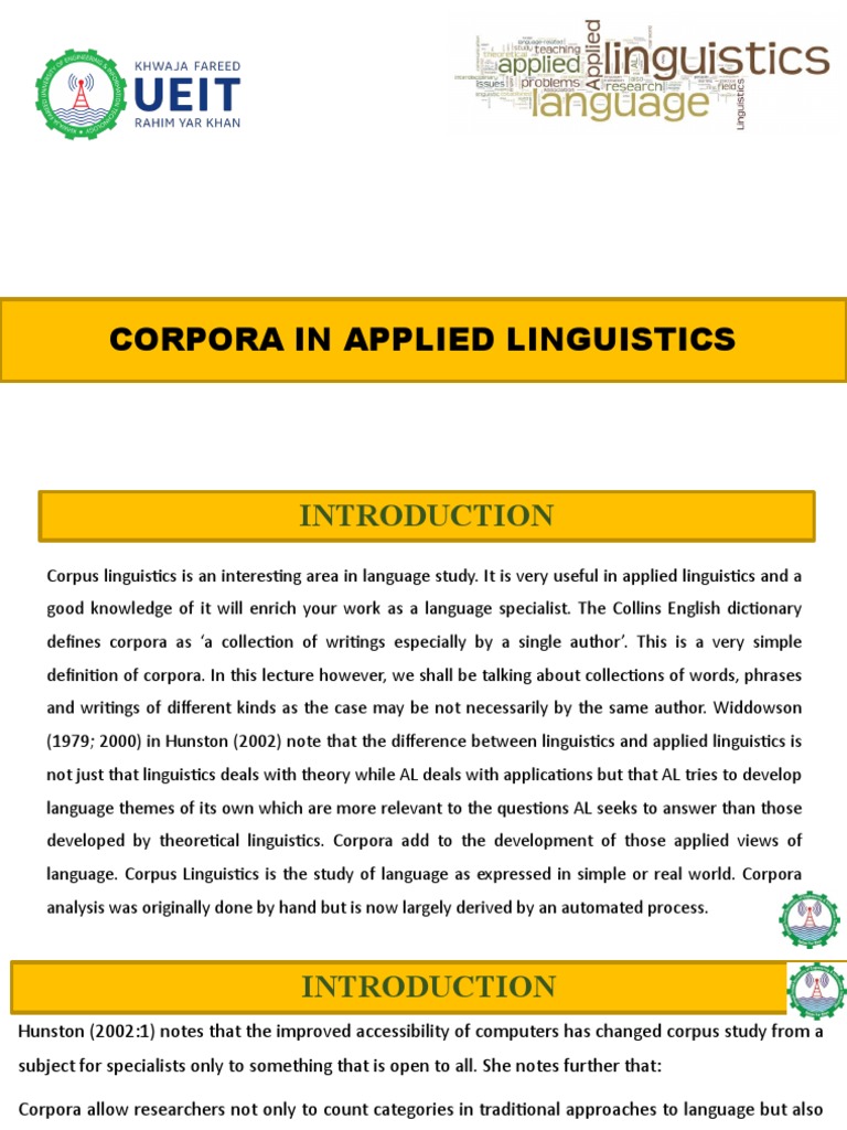 12 Corpora Linguistics | PDF | Linguistics | Language Education
