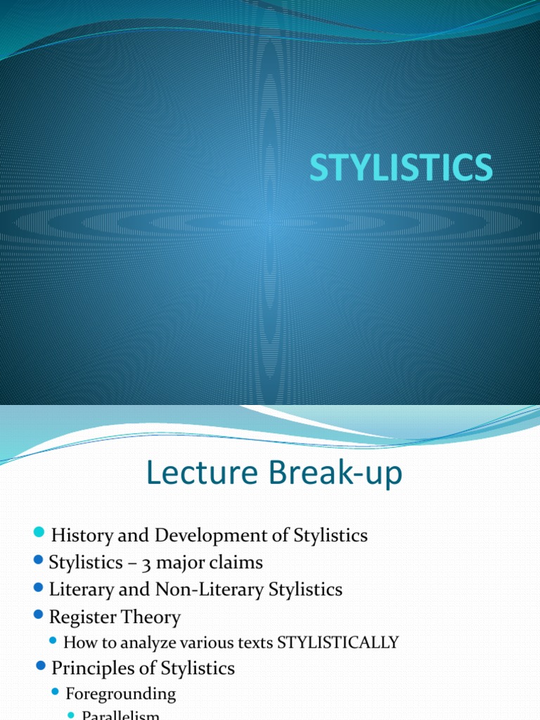 Stylitics Intro | PDF | Linguistics | Literary Criticism