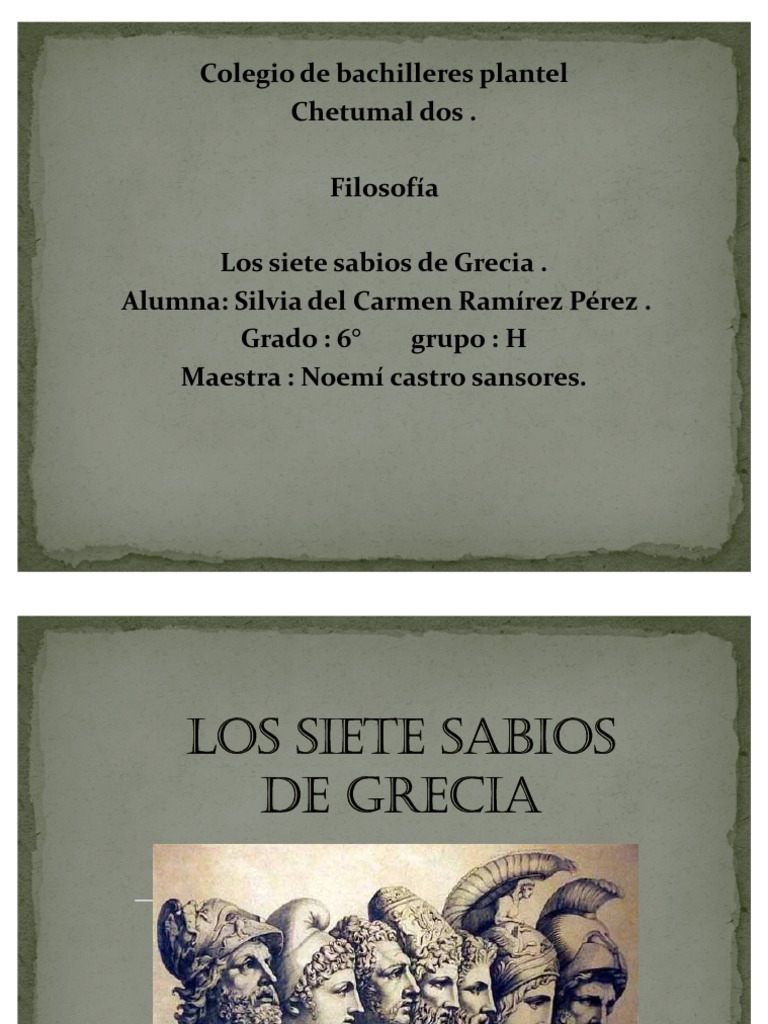 Los Siete Sabios de Grecia | PDF | Science | Ciencia filosófica