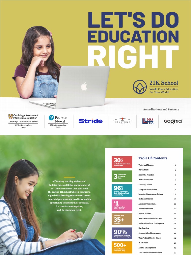 21K School Digital Brochure | PDF | Educational Stages | Schools
