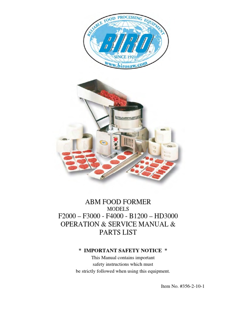 BIRO FoodFormer SPM | PDF | Switch | Washing Machine