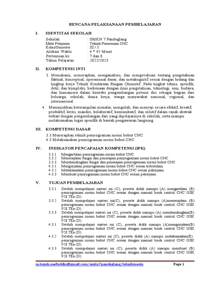 5.3 RPP TPC Pemrograman Mesin CNC | PDF