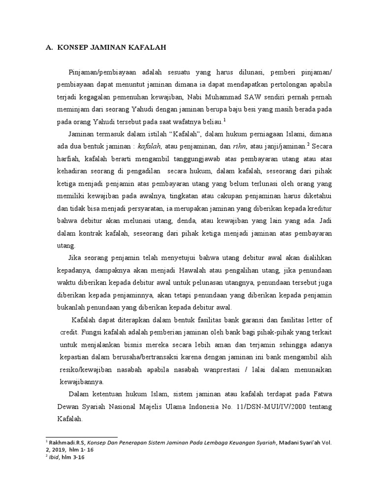 Bab II KONSEP Dan Pengertian Kafalah - Ok | PDF